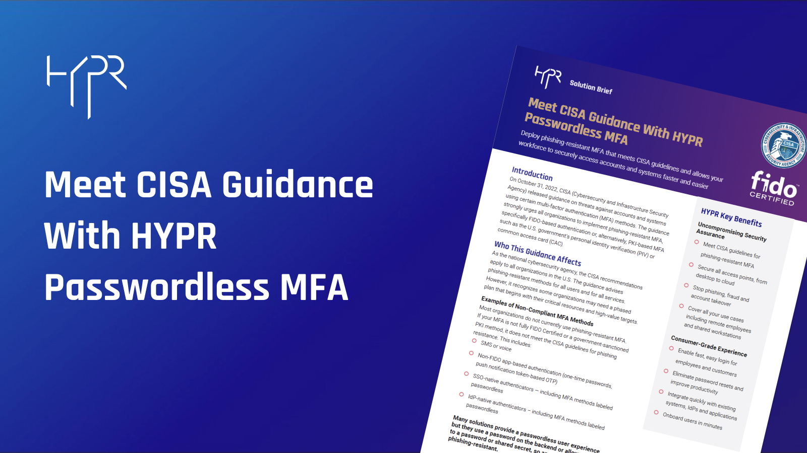 CISA MFA Guidance Solution Brief | HYPR